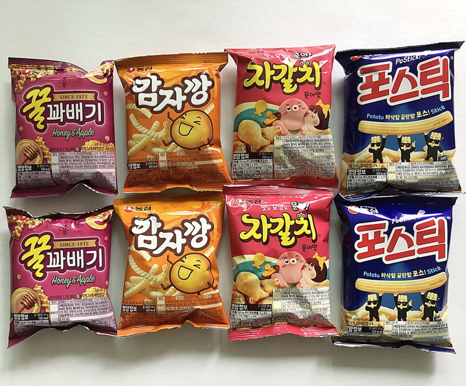 Korean Nongshim Mini Snack 8Packs Honey Twist Gamjakkang Jagalchi ...