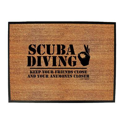 Ow Scuba Diving Keep Friends Close - Shed Bar Man Cave Novelty Door Mat ...