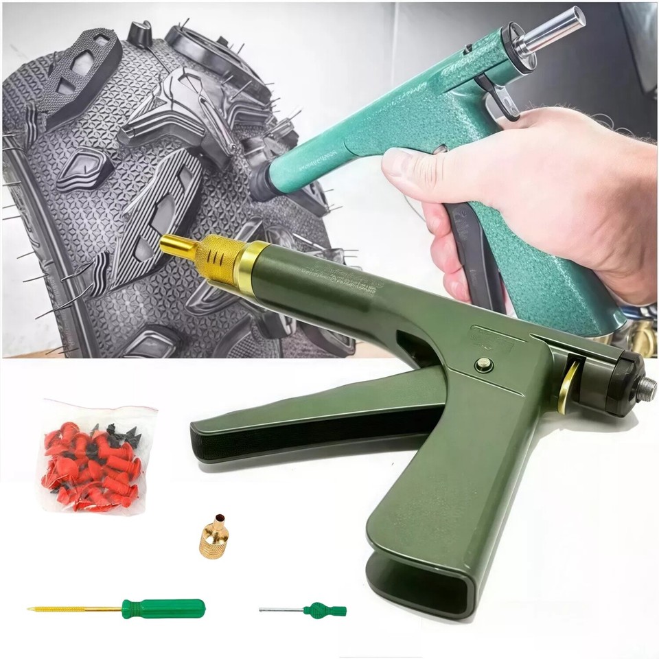 Tire Plugger Tubeless Tire Wheel Repair Gun Kit Mushroom Plug Probe ...