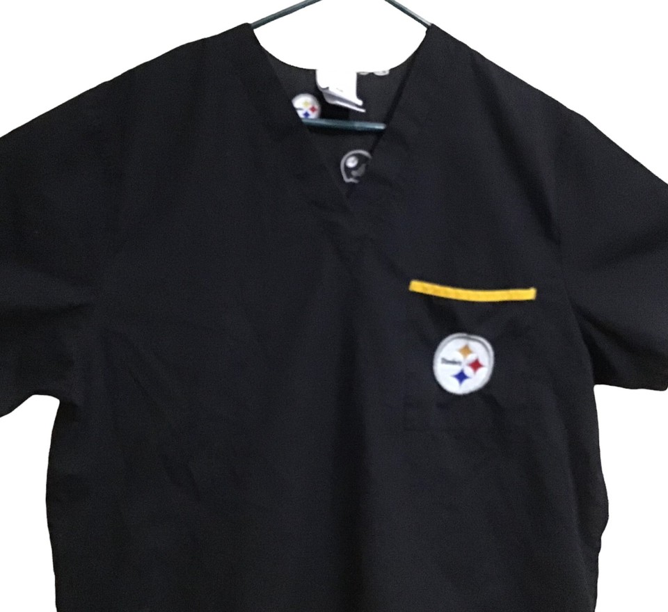 Pittsbutgh Steelers NFL Team Apparel Womens Sz M Scrub Top Nursing ...
