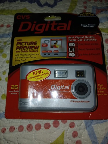 CVS One Time Use Digital Camera 25 Indoor / Outdoor Pictures High ...