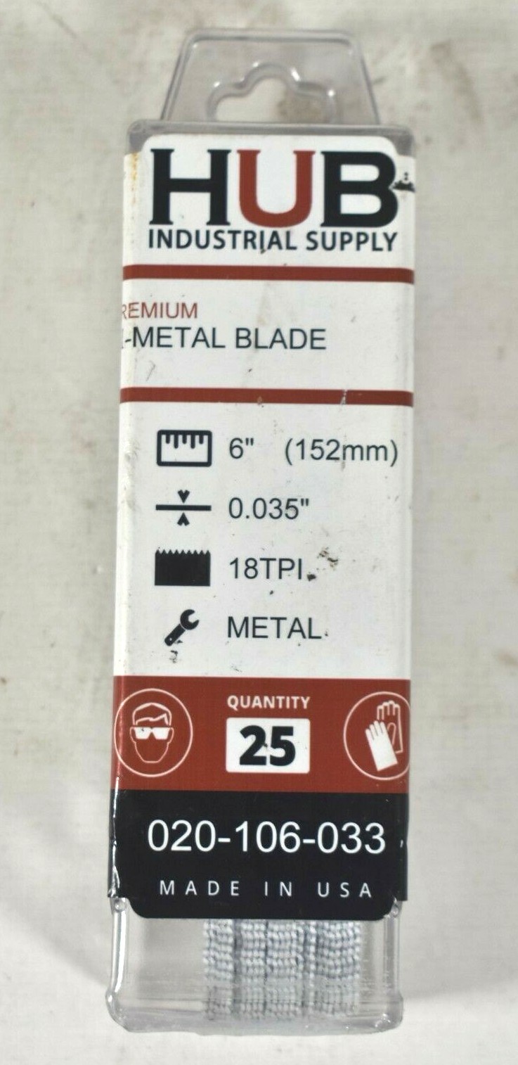 Hub Industrial Bi-Metal Blades 6" 0.035" 18 TIP Metal Reciprocating ...