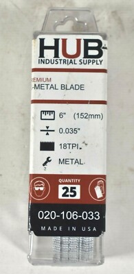 Hub Industrial Bi-Metal Blades 6" 0.035" 18 TIP Metal Reciprocating ...