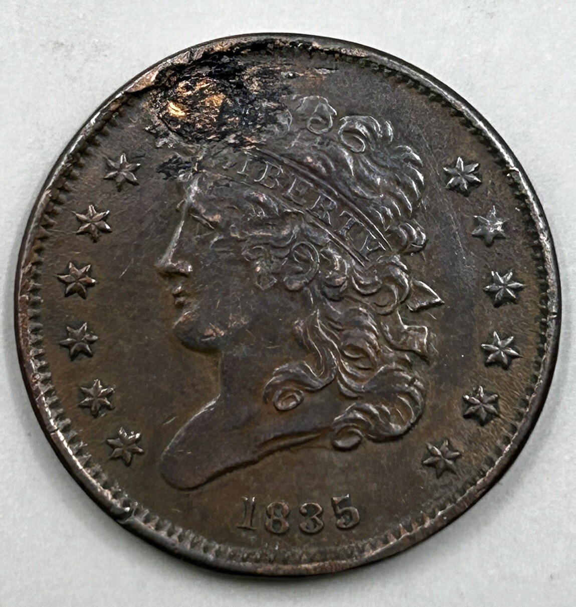 1835 1/2C BN Classic Head Half Cent AU Details - 24429 | eBay