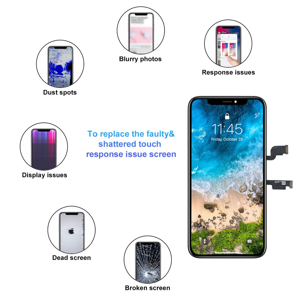 For iPhone XS Max LCD Display Touch Screen Replacement Digitizer ...