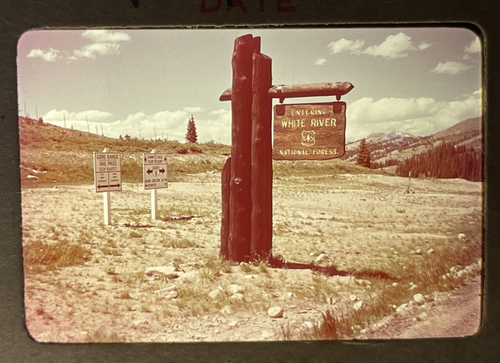 1948 35mm Ansco Color Slide Signs At Vail Pass Colorado White River ...