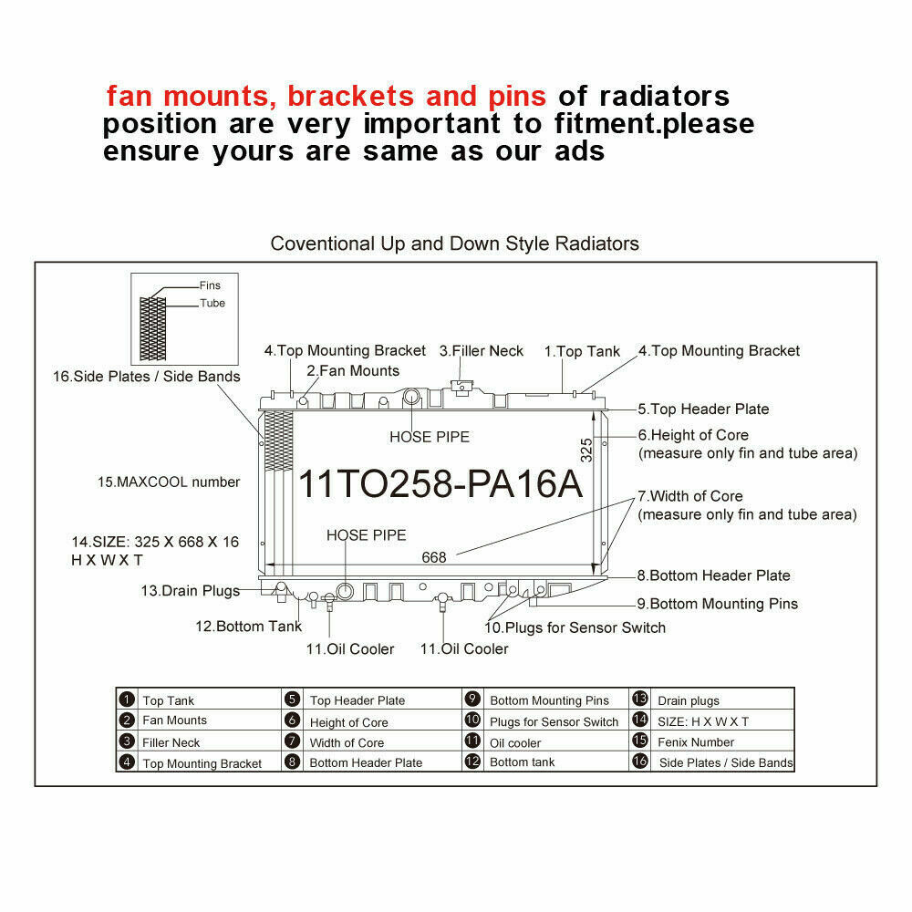 Fit Holden Rodeo TF G3 G6 2.5L 2.8L Diesel 88-03 Heavy Duty Radiator ...