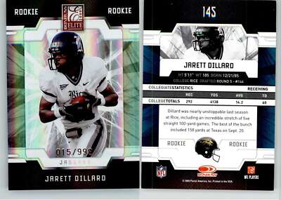 Jarett Dillard 2009 Donruss Elite #145 /999 Rice Jaguars RC Rookie | eBay