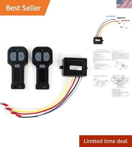 12V Wireless Winch Remote Control Kit with Dual Transmitters for ATV ...