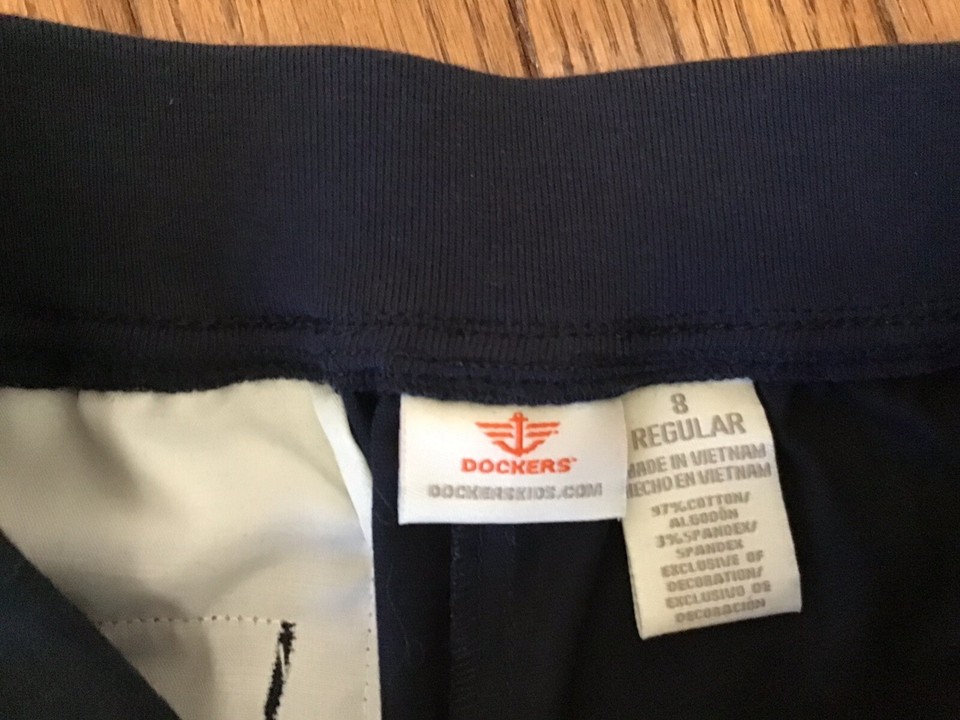 NWT DOCKERS Girls Shorts SZ 8 Regular Stretch Knit Waist School Blue ...