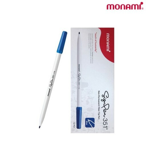 MONAMI Sign Pen 351 Water based 0.7mm Fiber Tip Ink Marker (BLUE) (12 ...