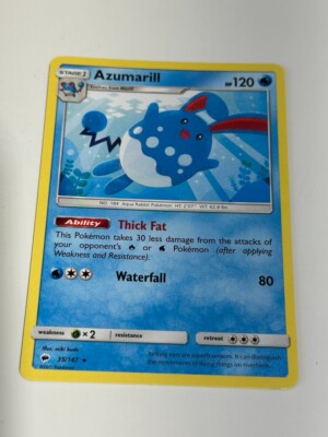 Pokemon TCG Burning Shadows 35/147 Azumarill Rare Card | eBay