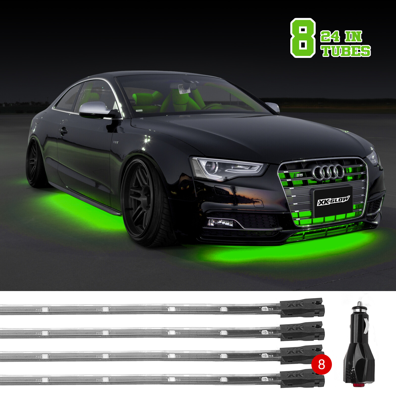 Green - 8x24" Tube Single Color Underglow LED Accent Light Car/Truck | eBay