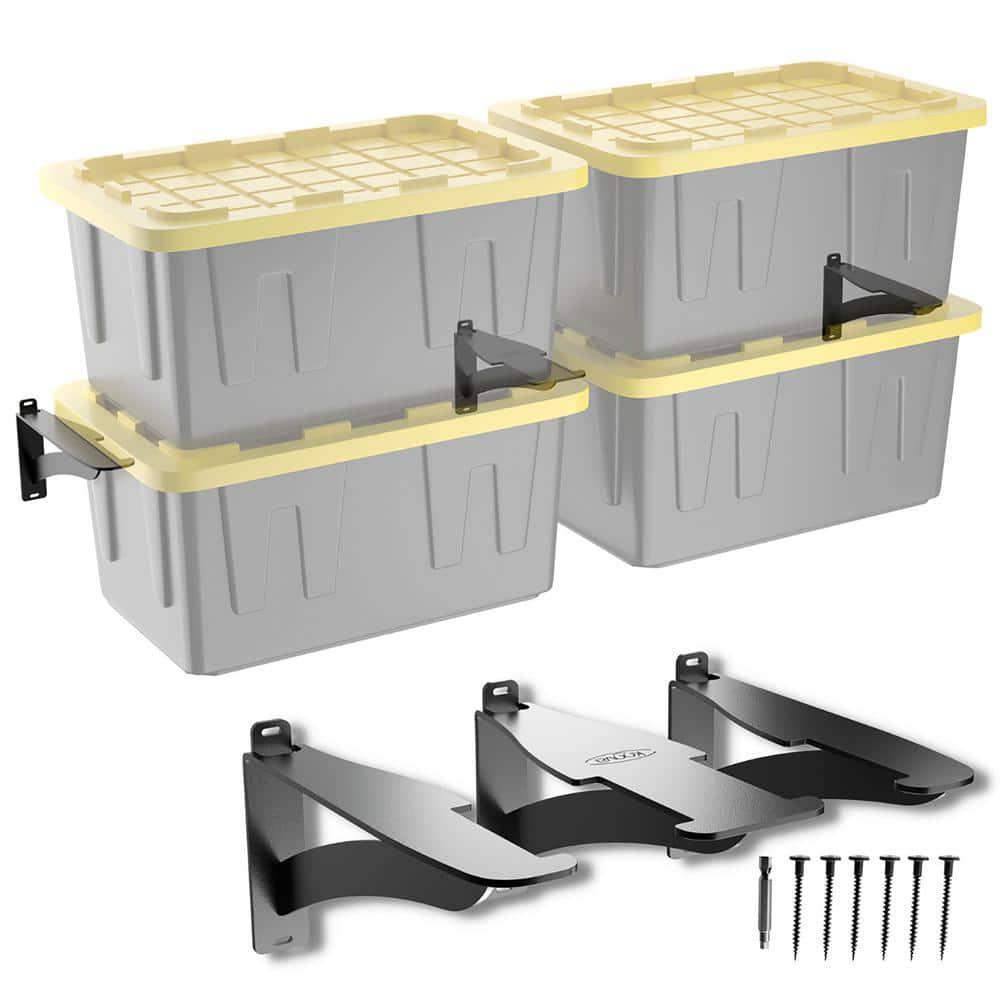Koova Tote Container Wall Bracket 3-Piece+Heavy-Duty Steel Construction ...