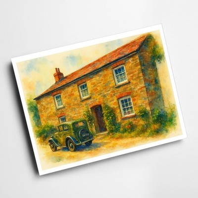 A4 PRINT - Bolingey Inn, Perranporth - Vintage Art Style | eBay UK