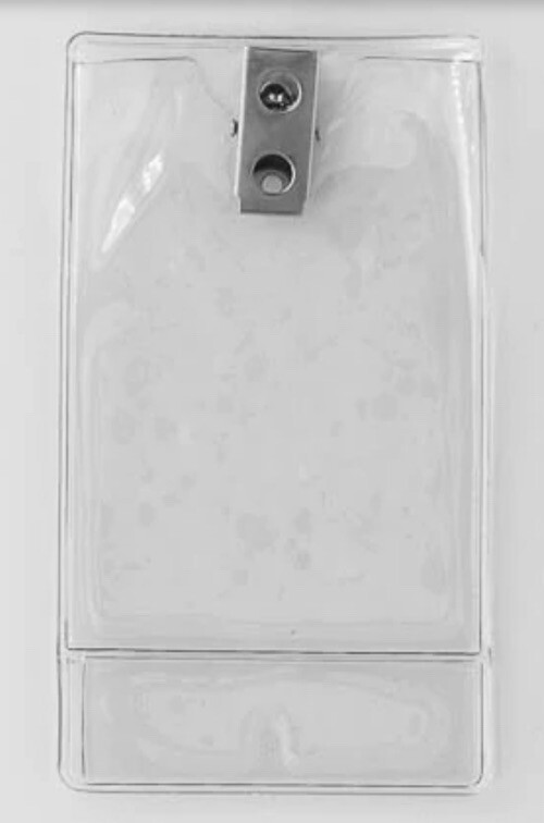 10pc 2 Slot Clear Plastic Vertical Name Tag ID Card Holder Badge with ...