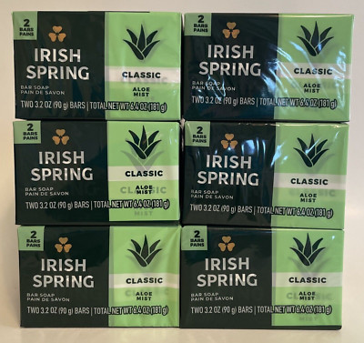 12 Irish Spring Classic Aloe Mist Bar Soap 3.2 oz (2-pk x 6) | eBay