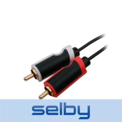 3m 2RCA Stereo Audio Cable Red White Analog RCA Lead Gold Plated Male ...