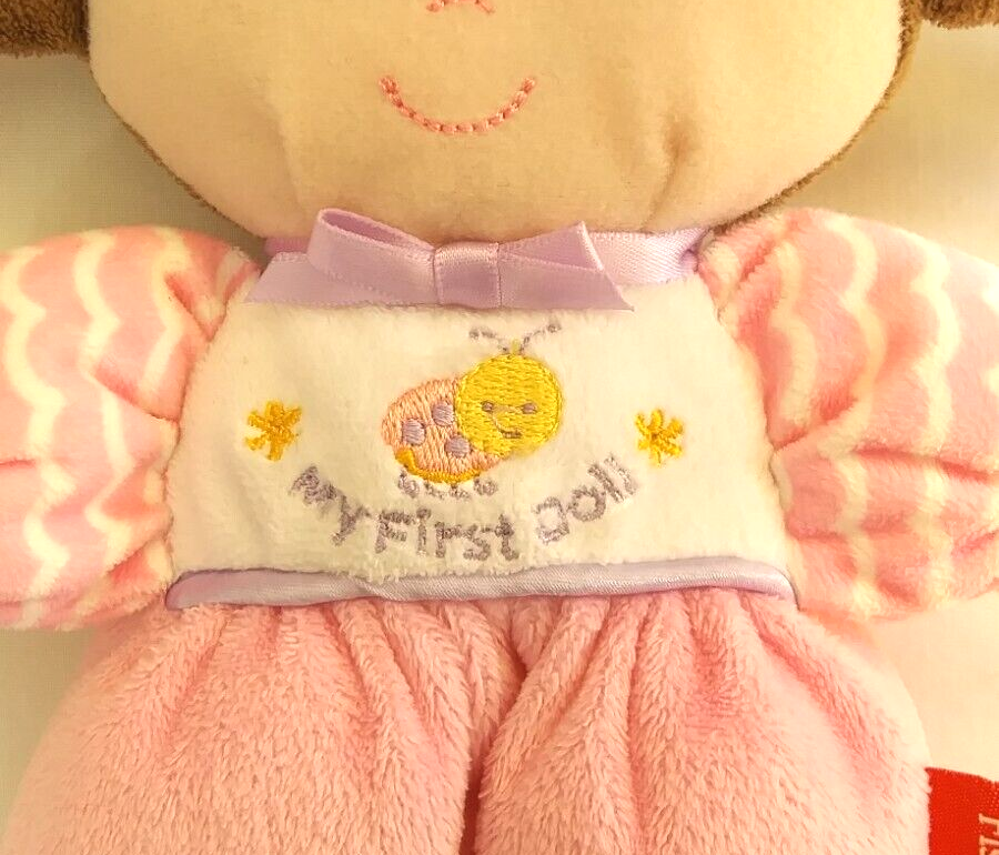 8" Fisher Price My First Doll Pink Brunette Stuffed Plush Baby Ladybug ...