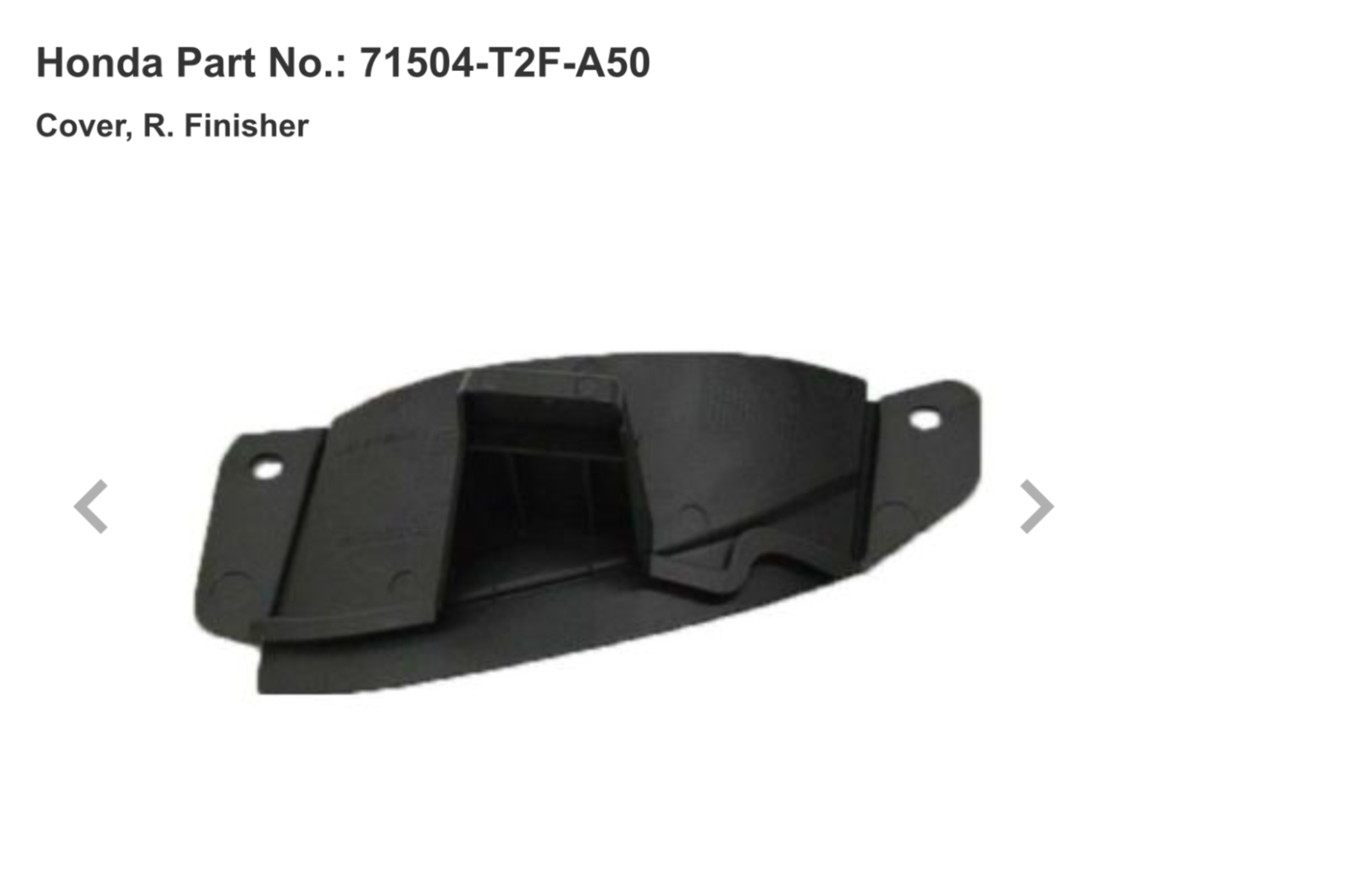 (1) BNIB OEM / Genuine 16-17 Honda Accord T2F Right Finisher Cover ...