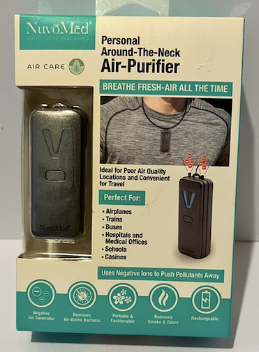 NuvoMed Personal Around-the-Neck Air-Purifier 1- GRAY, NEW SEALED FREE ...