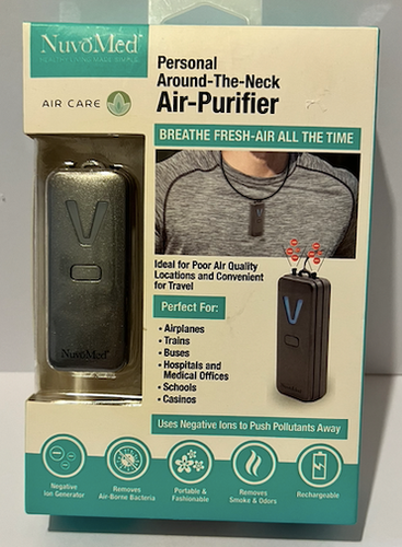 NuvoMed Personal Around-the-Neck Air-Purifier 1- GRAY, NEW SEALED FREE ...