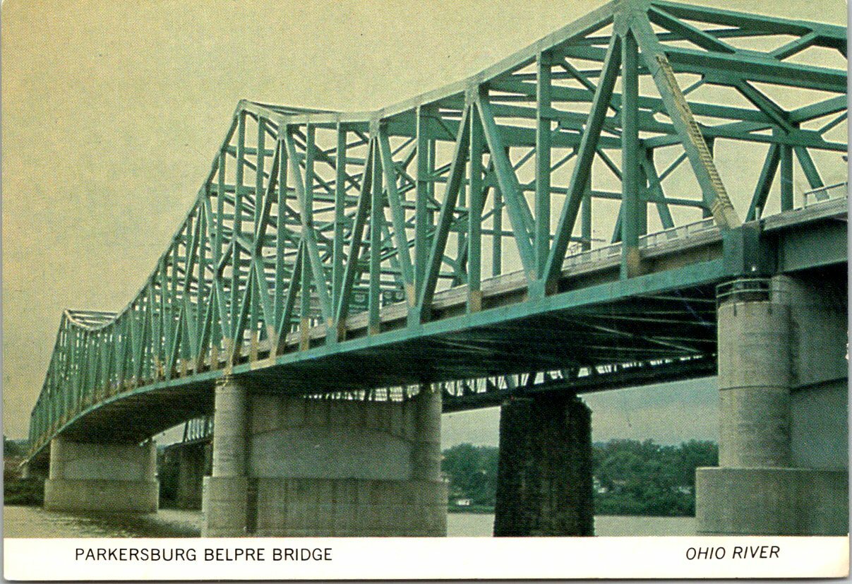 Parkersburg Belpre Bridge Ohio River Vintage Postcard Unused C15 | eBay
