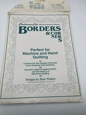 Hari Walner Continuous Line Quilting Patterns Borders and Corners | eBay