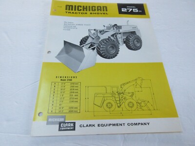 Clark Michigan 275 Series 3 Tractor Shovel Wheel Loader 4 Page | eBay