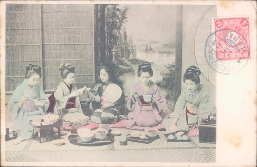 JAPAN YOKOHAMA group of ladies drinking tea 1900s PC | eBay