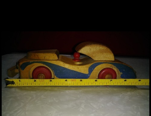 Vintage Happi Time Marx Wooden Car Blocks Model Retro Hotrod Classic ...