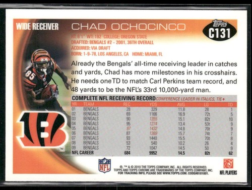 2010 Topps Chrome Chad Ochocinco #C131 Cincinnati Bengals | eBay