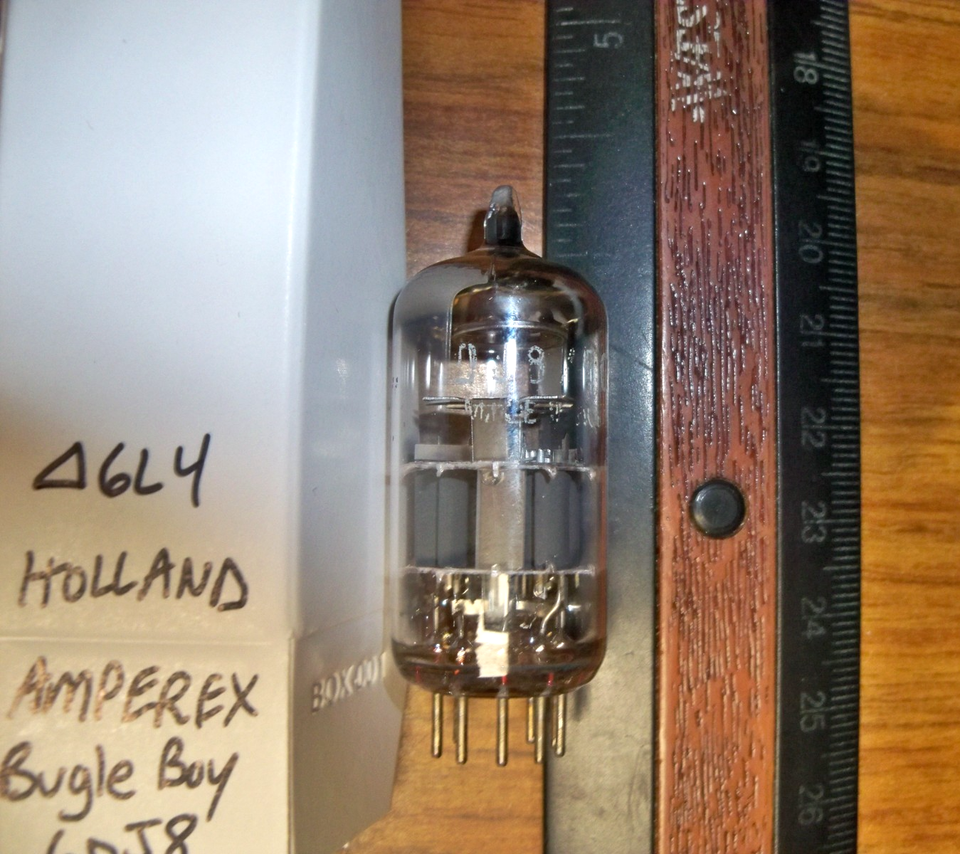 Strong AMPEREX Bugle Boy Gray Plate O Getter 6DJ8 -- ECC88 Tube - 104/ ...