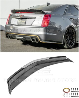 For 16-19 Cadillac CTS-V CARBON FIBER Package Rear Trunk Wing ...