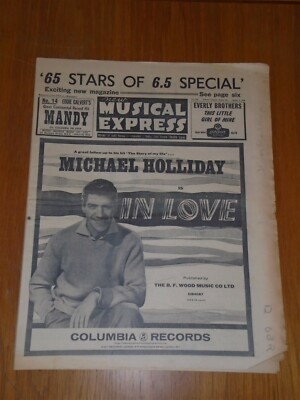NME #582 1958 MARCH 7 MICHAEL HOLLIDAY EVERLY BROTHERS EDDIE CALVERT ...