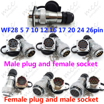 WF28 5-26 Pin Waterproof Aviation Cable Connector Plug Socket,Bulkhead ...