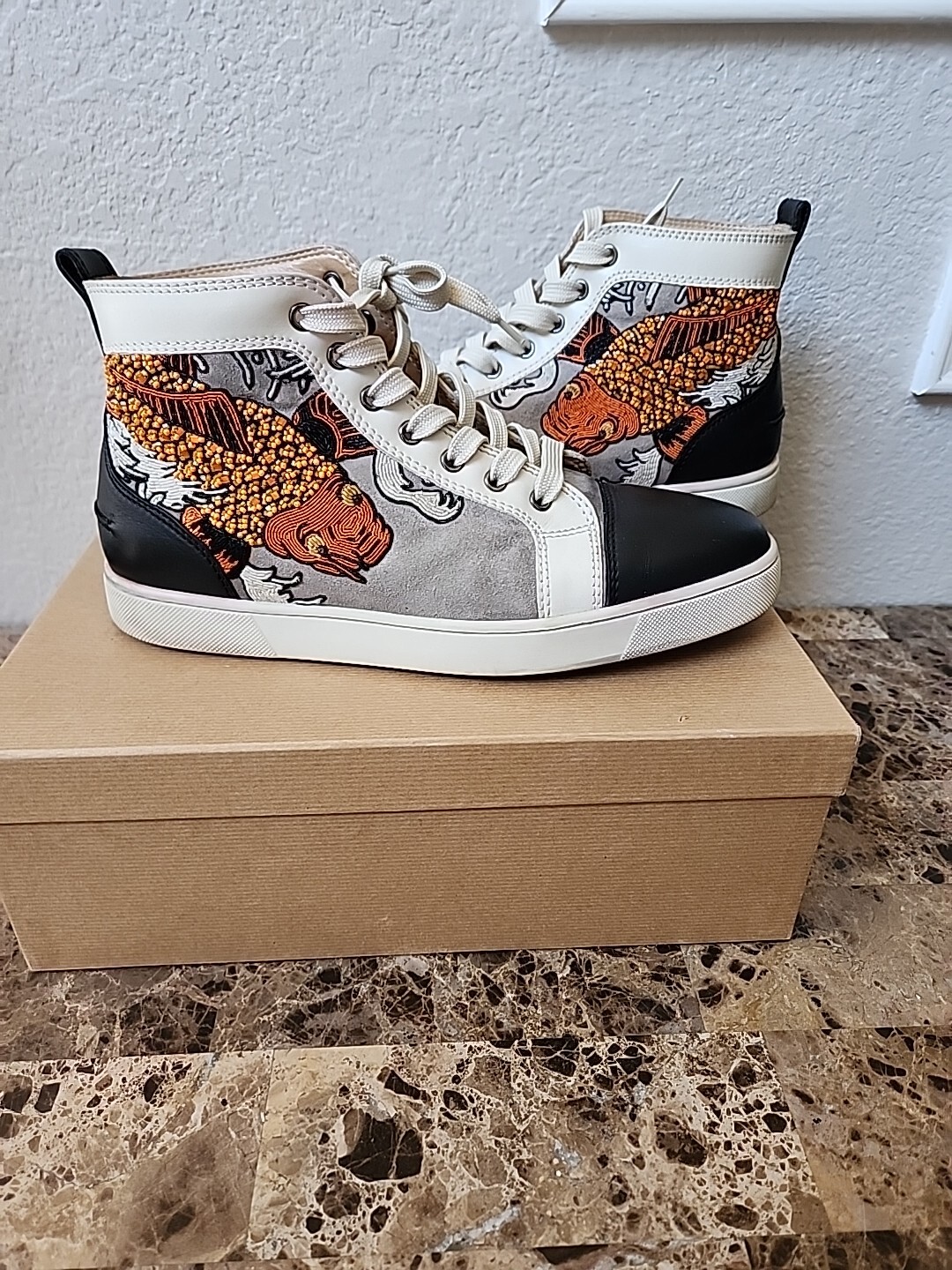 Christian Louboutin Louis Flat Calf Koi Fish Men's Si… - Gem