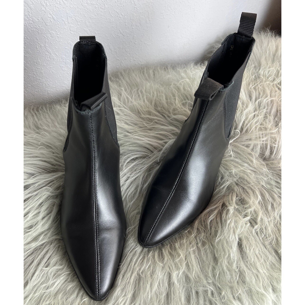 Underground England Beatle-Winklepicker -Chelsea Boots - Black Leather ...