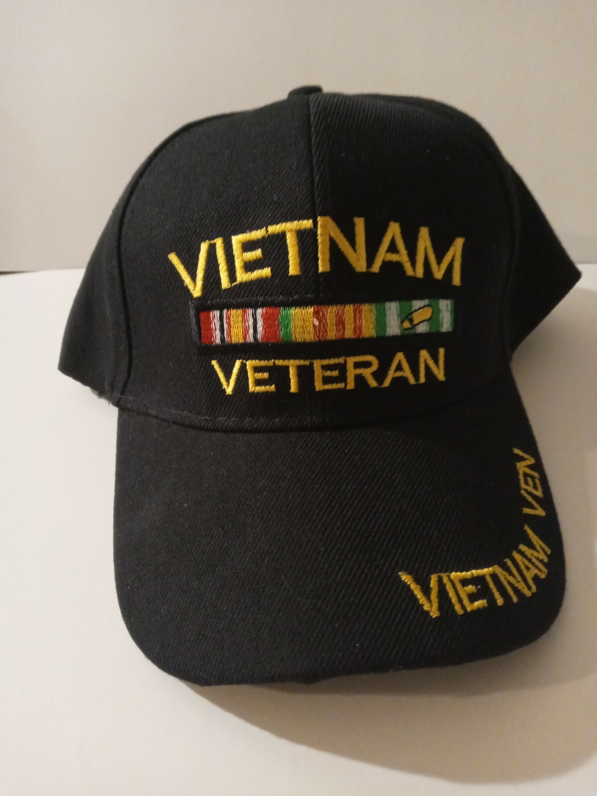 Vietnam Veteran Black Sports Cap Hook And Loop Closure | eBay