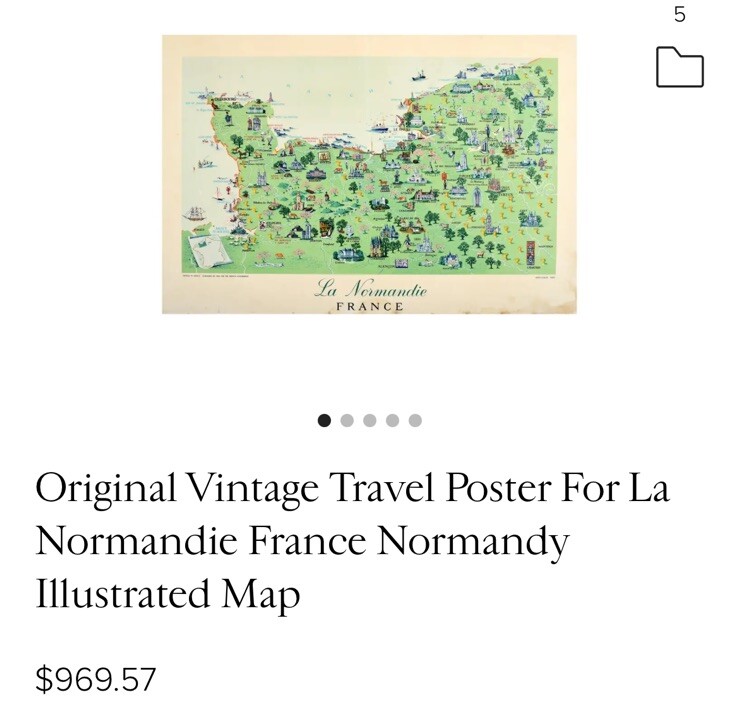 Tourist Map Of Normandy France 1955 Tourist Map Map