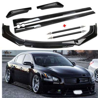 Front Bumper Lip Spoiler Splitter For 09-15 Nissan Maxima Side Skirt ...