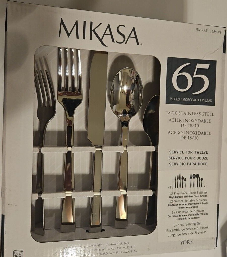 Mikasa Alyse 65 Piece 18/10 Stainless Steel Flatware Set - Service for ...