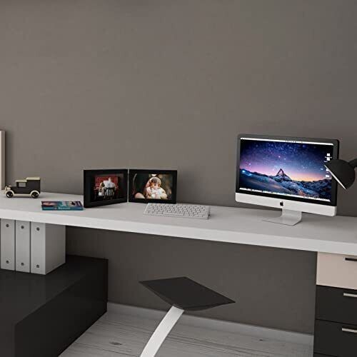 Double 4X4 Picture Frames Hinged Folding Photo Frames in Teal Blue for ...