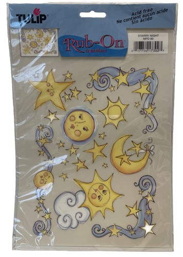 VINTAGE TULIP RUB ON TRANSFERS Starry Night Theme Crafts | eBay