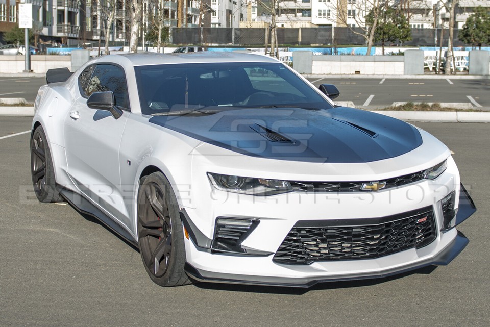 For 16-18 Camaro SS | HYDRO-DIPPED CATBON FIBER Front Side Canards Dive ...