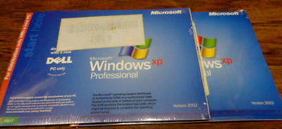 (2) WINDOWS XP PROFESSIONAL SP1 2002 SEALED NEW FOR DISTRIBUTION WITH ...