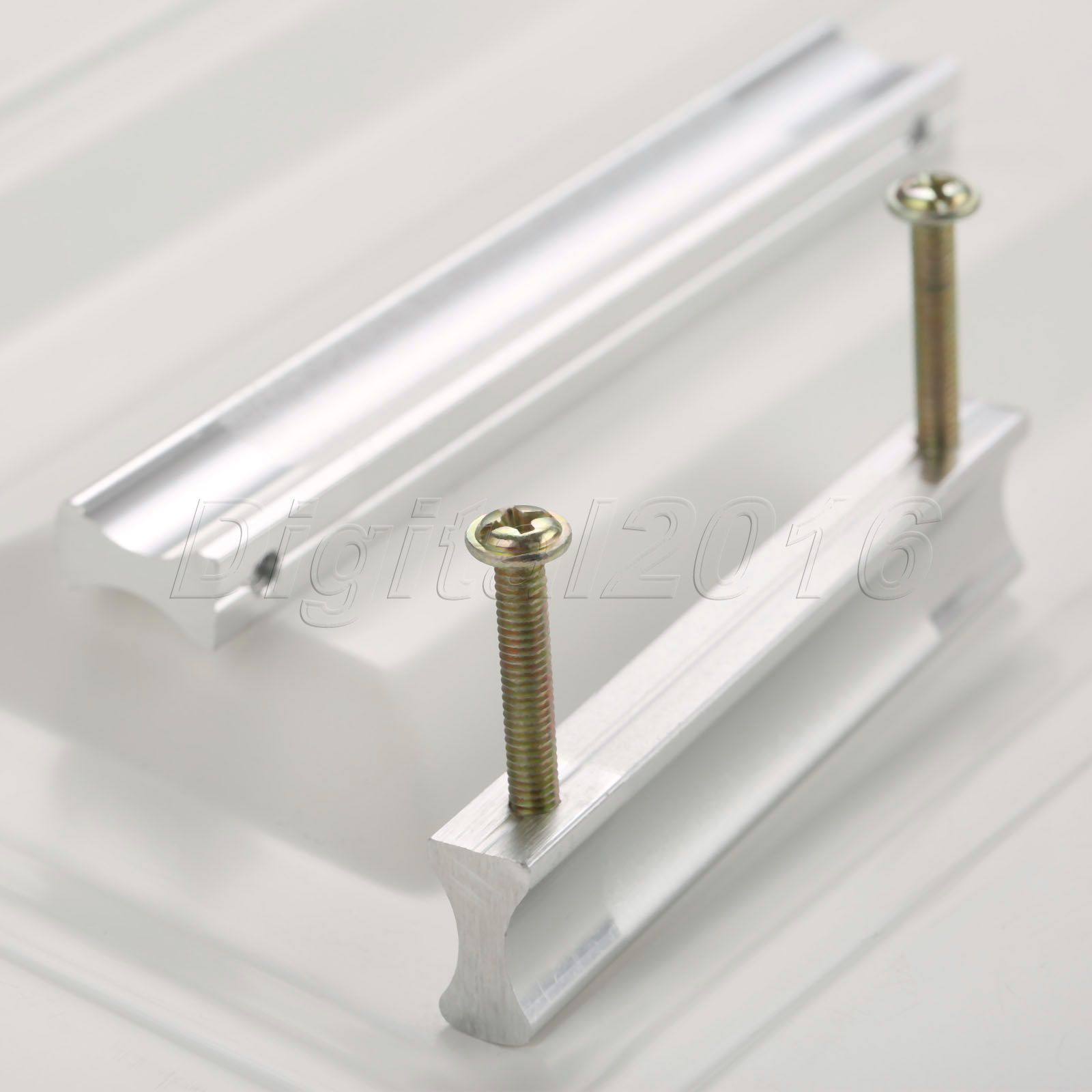 Matte Silver Furniture Door Pull Handles Wardrobe Drawer Cabinet Knobs ...