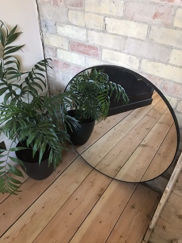 Habitat Black Patsy Round Wall Mirror For Over Drawers / Mantel ...