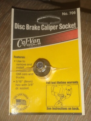 Cal Van 706 Disc Brake Caliper Socket GM 5/16" 8mm Hex 3/8" Dr Made In ...