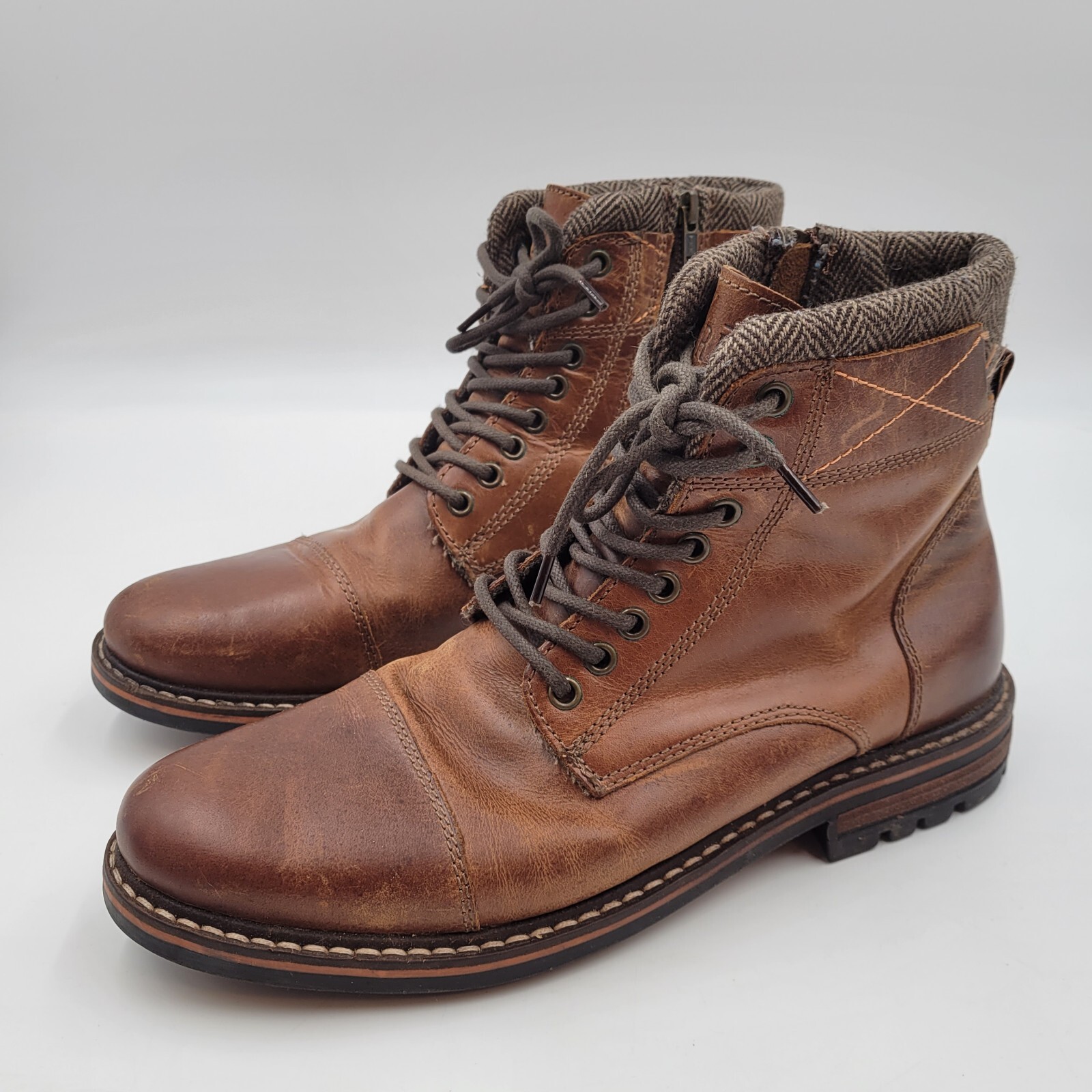Crevo Camden Chestnut Chukka Mens Brown Boot Zipper Lace up Size 11 ...